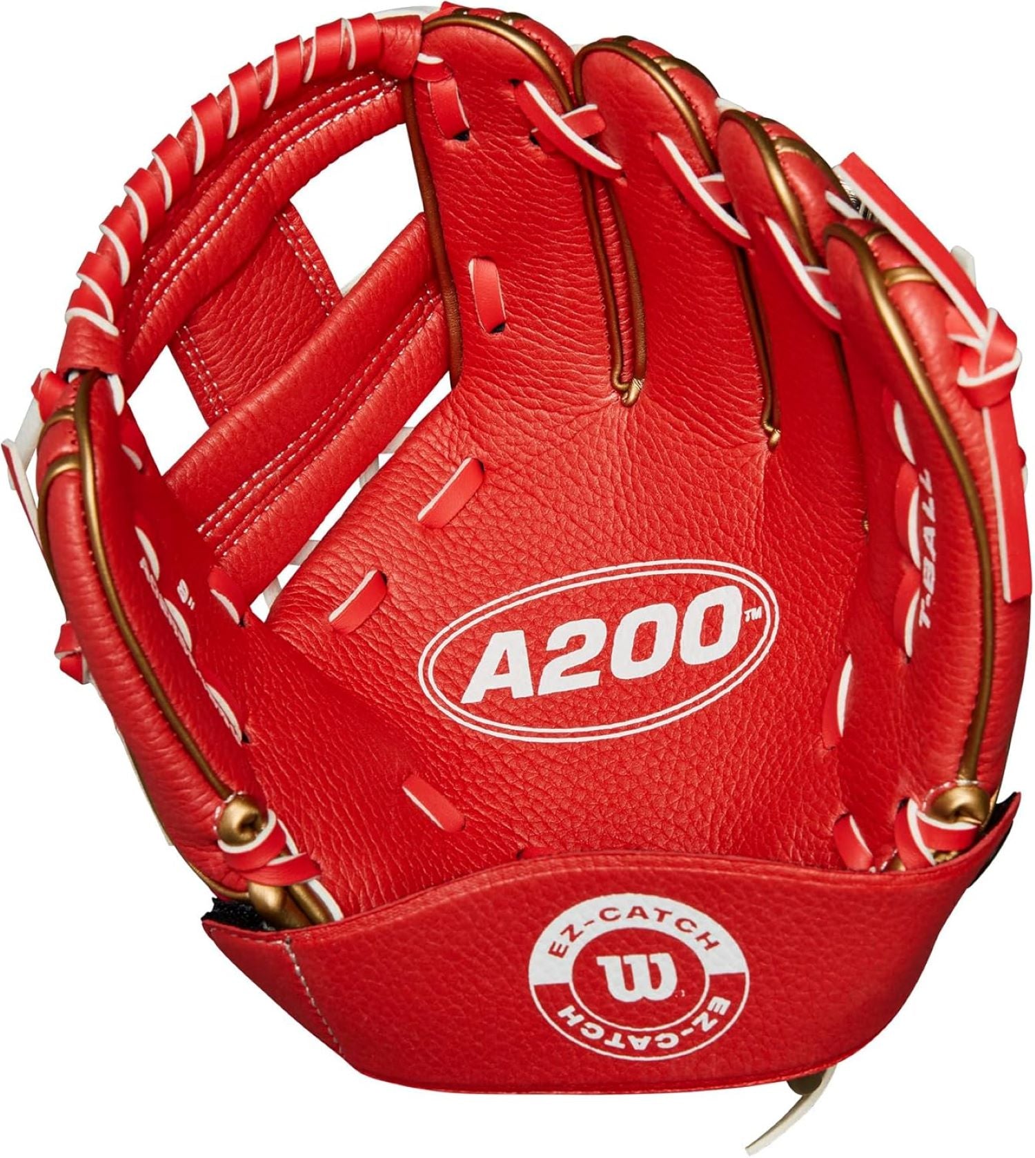 Wilson 2024 A200™ EZ Catch™ 9” T-Ball Glove - Right Hand Throw, Red/Me ...