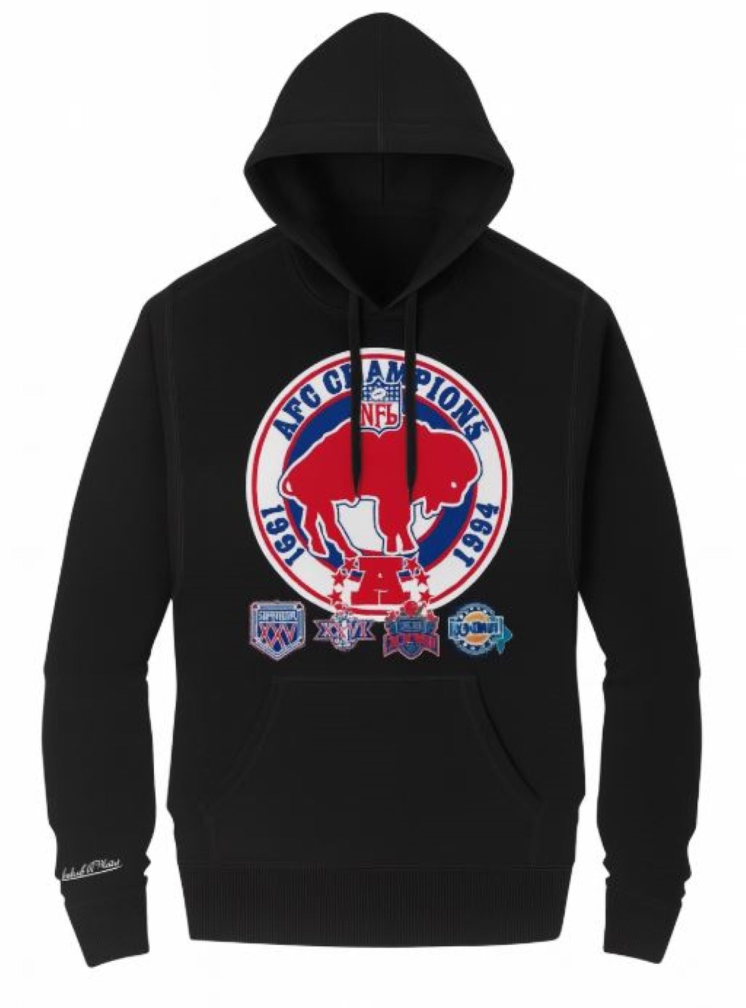 Mitchell & Ness NFL Buffalo Bills AFC Champions 1991-1994 Retro Hoodie ...